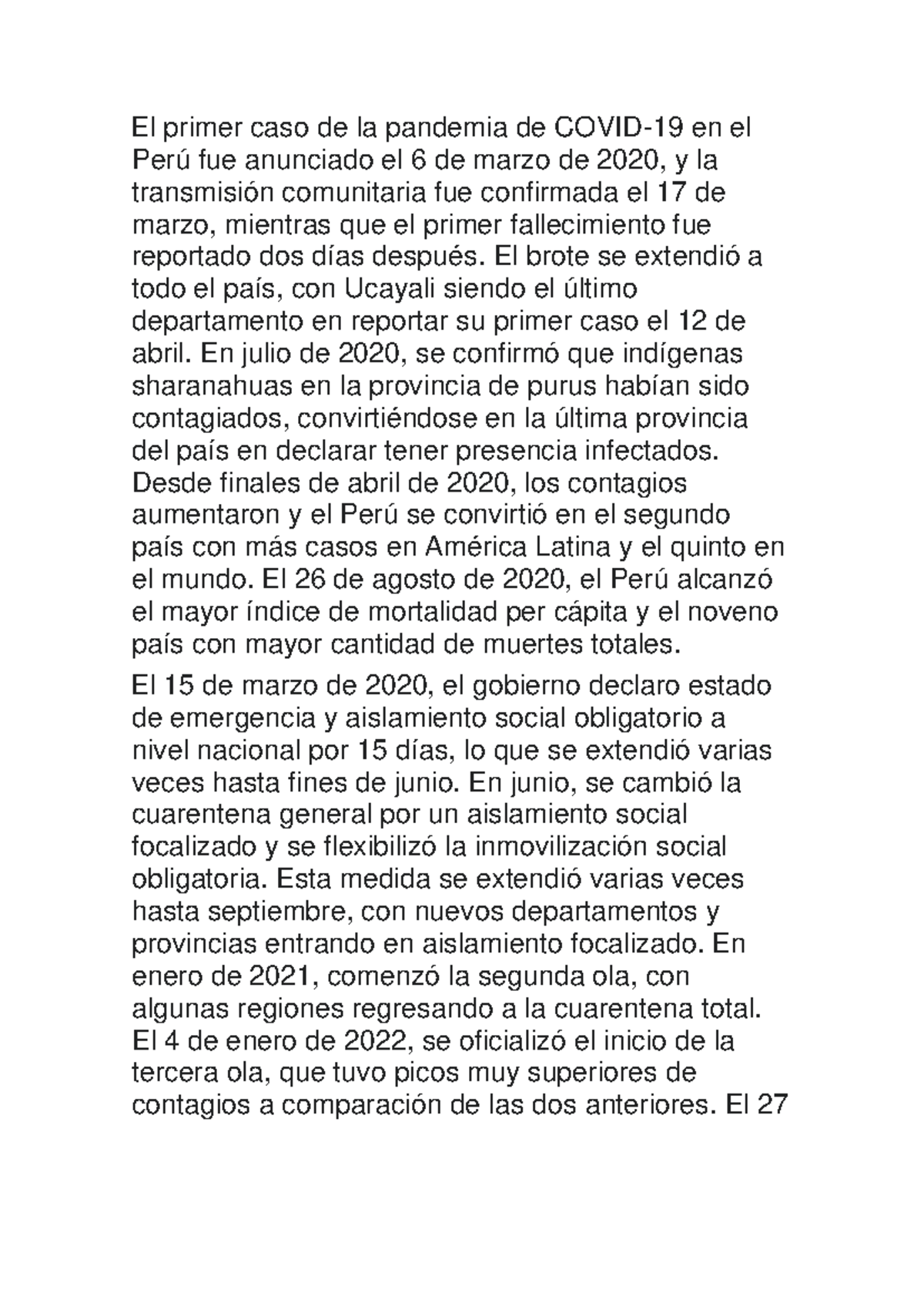 Pandemia - El primer caso de la pandemia de COVID-19 en el Perú fue ...