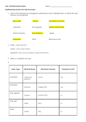 Lab 3 Answer sheet-2022 - Lab 3 Weathering Name Examining sand samples ...