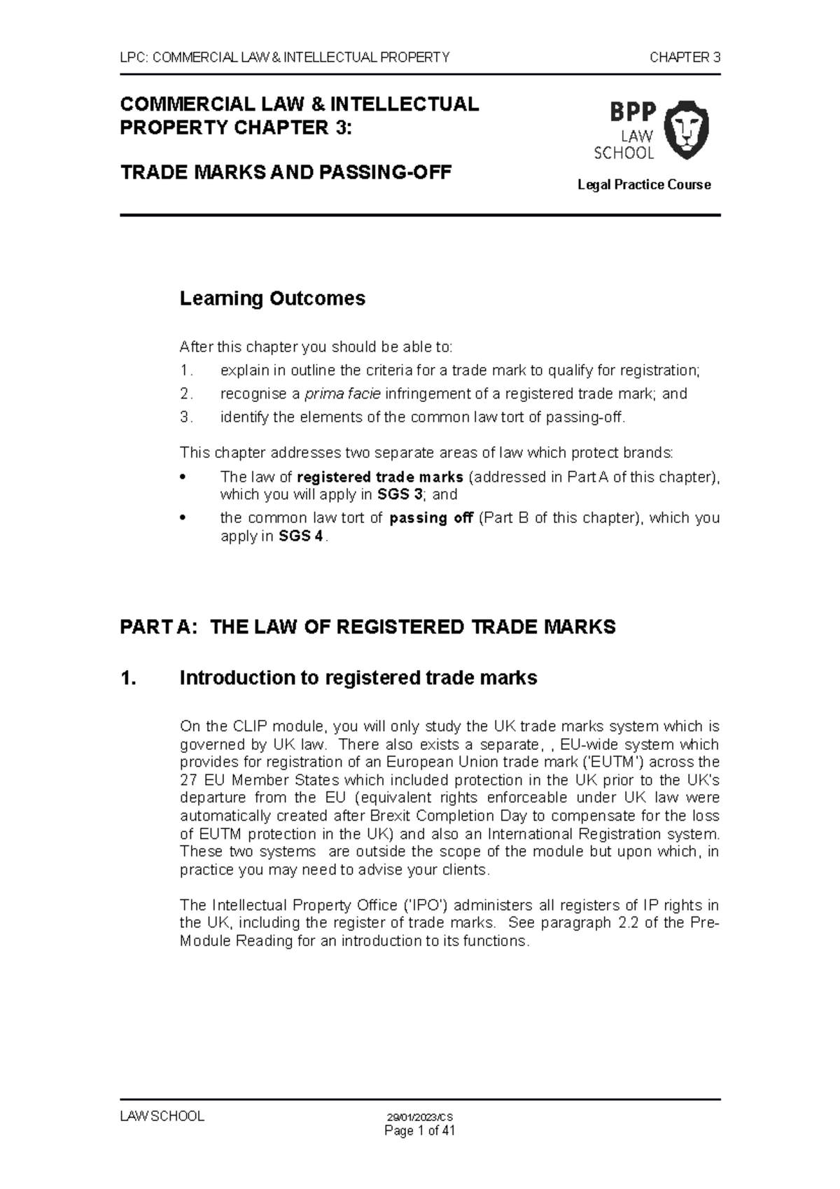 CLIP Chapter 3 2023 - SGS - LPC: COMMERCIAL LAW & INTELLECTUAL PROPERTY ...