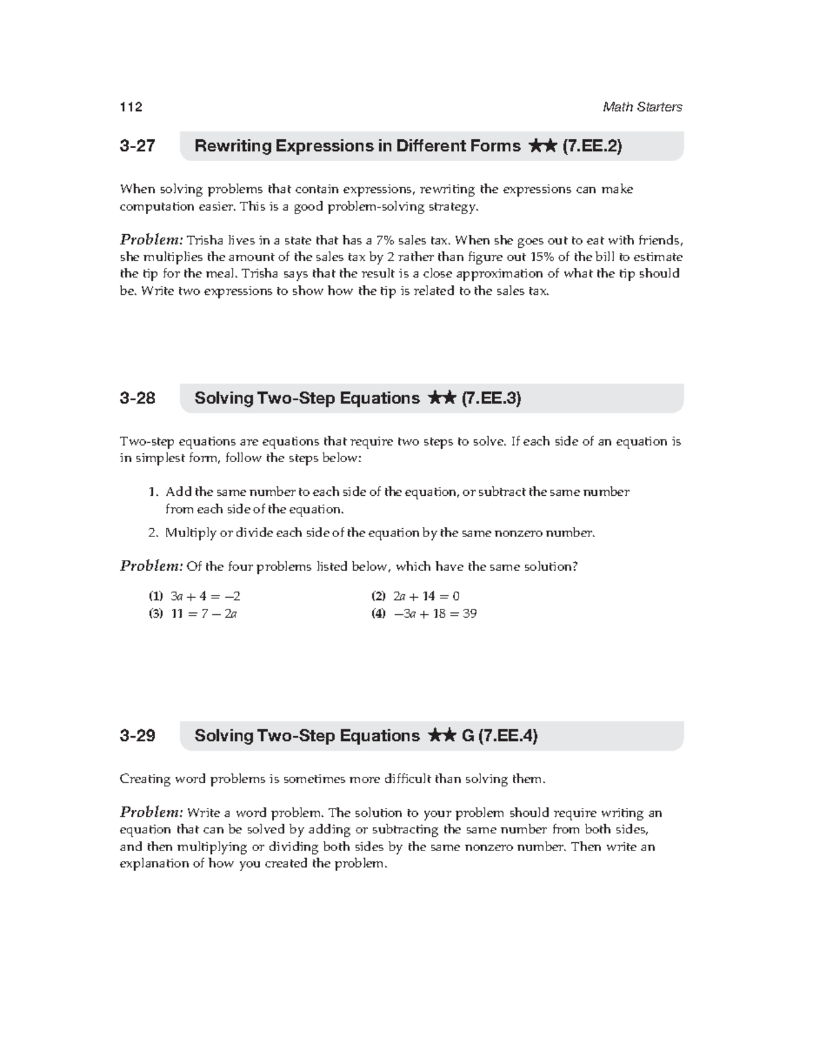 Math Starters 5- to 10-Minute Activities Aligned with the Common Core ...