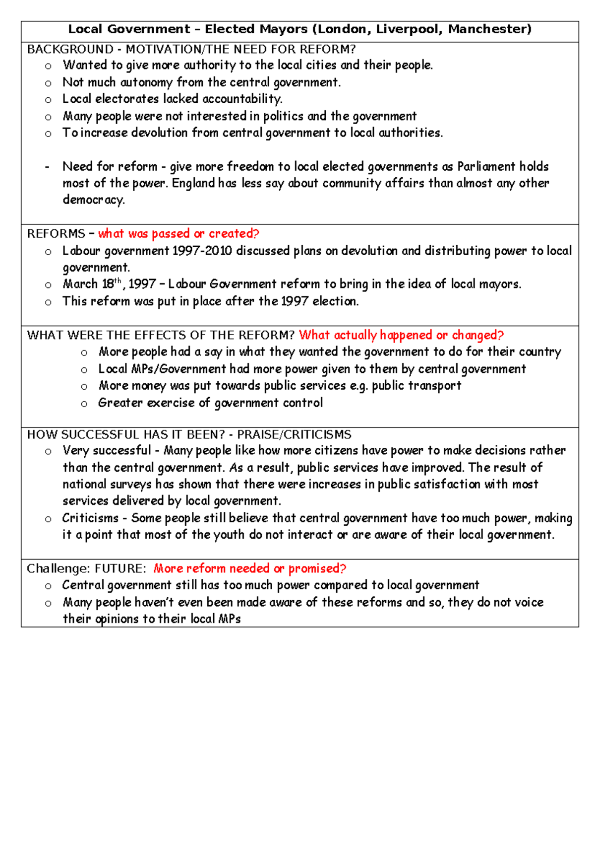 L5. Constitutional Reform - Local Government Handout - Local Government ...