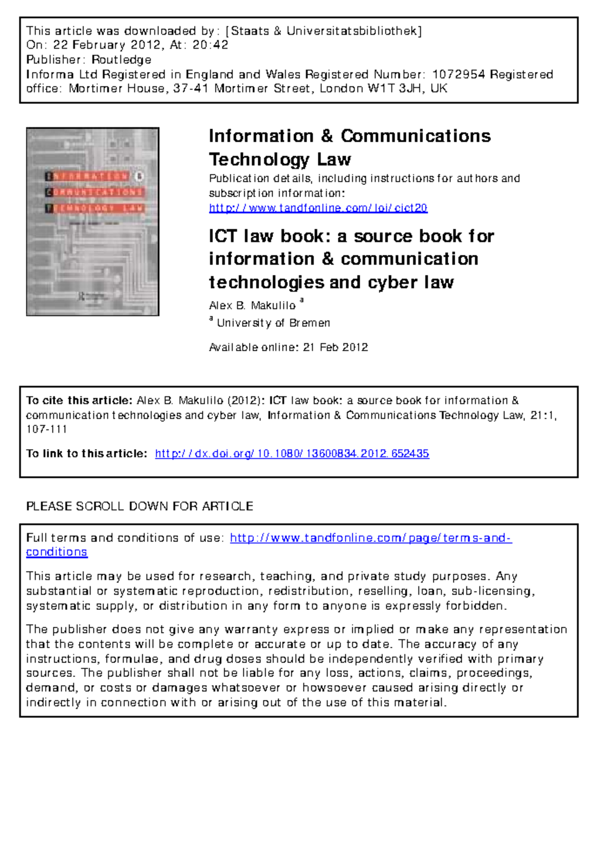 ICT law book a source book for informati - This art icle was downloaded ...