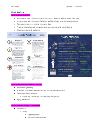Lecture 5 - Biomechanics for Performance Analysis - SPX5000 Lecture 5 ...