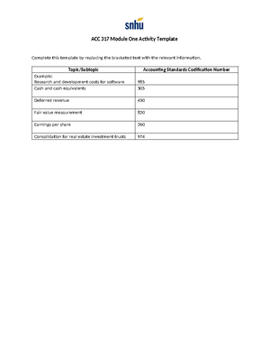 ACC 318 Module Six Assignment Template - ACC 318 Module Six Assignment ...
