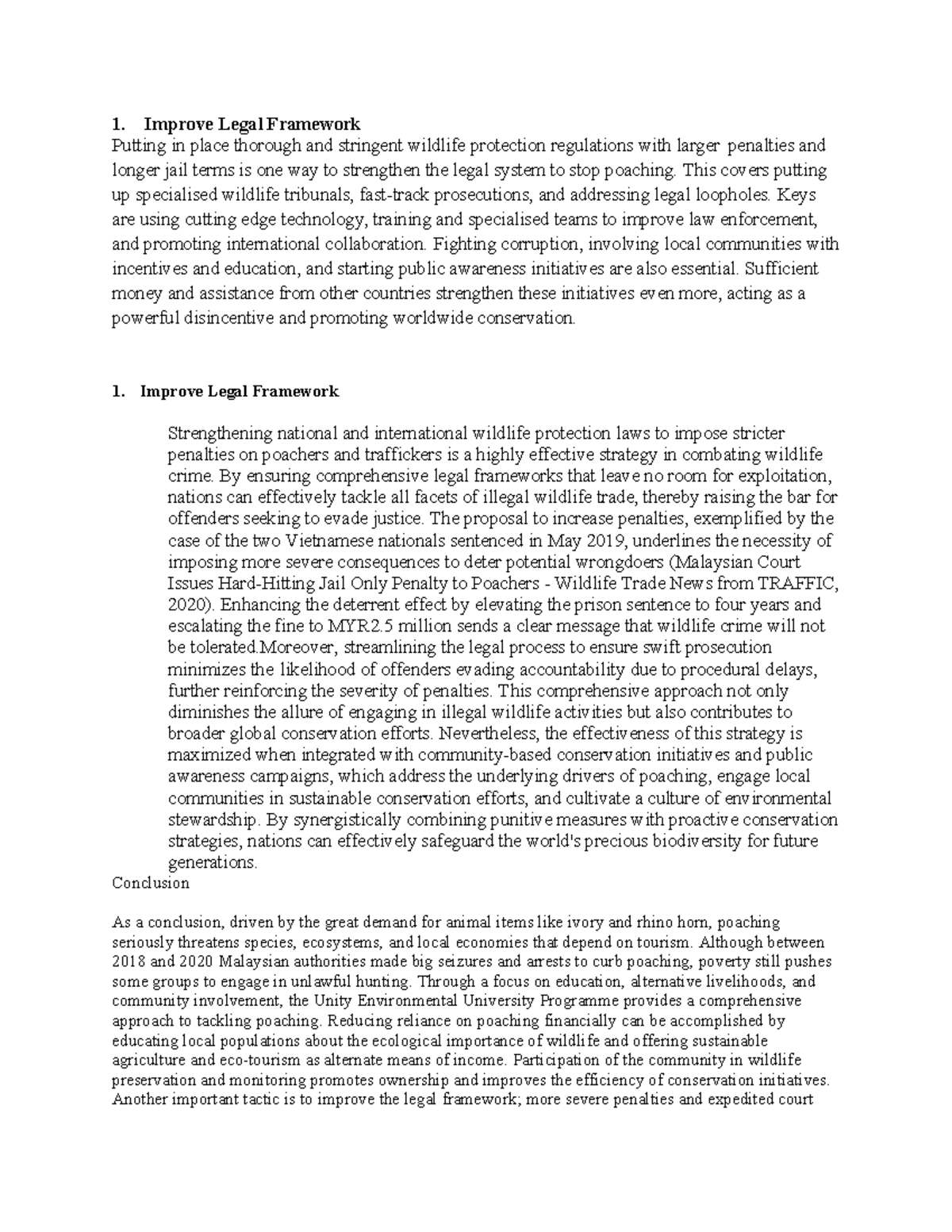 Improve Legal Framework - 1. Improve Legal Framework Putting in place ...