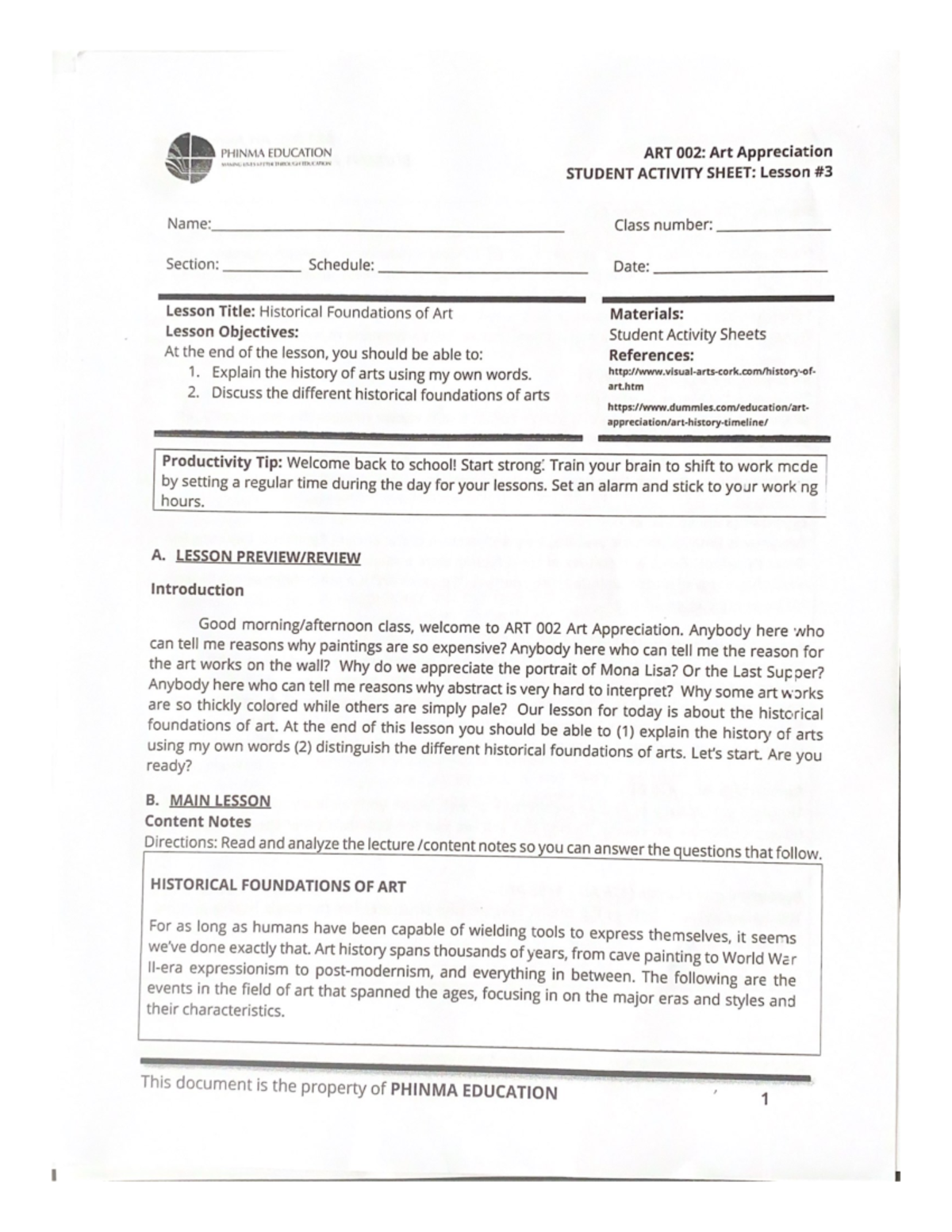 ART 002 - Art Appreciation - Studocu