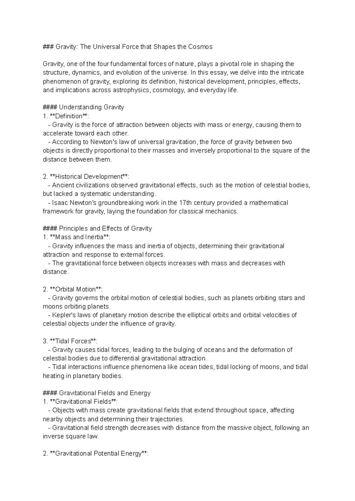 6 Gravity The Universal Force that Shapes the Cosmos - Gravity: The ...