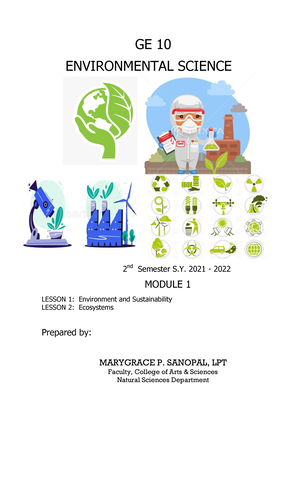Environmental Science Module 4 - MODULE 4 TITLE OF SUBJECT ...