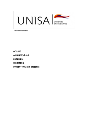 AFL2603 ASS2 - Assignment 02 - Afl2603 - Unisa - Studocu