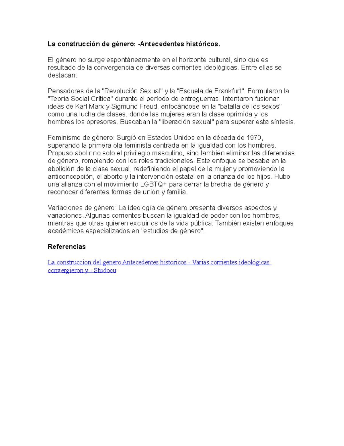 La construcción de género - La construcción de género: -Antecedentes ...