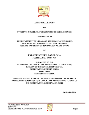 SIWES REPORT COMPUTER SCIENCE - A TECHNICAL REPORT ON COMPLETION OF ...