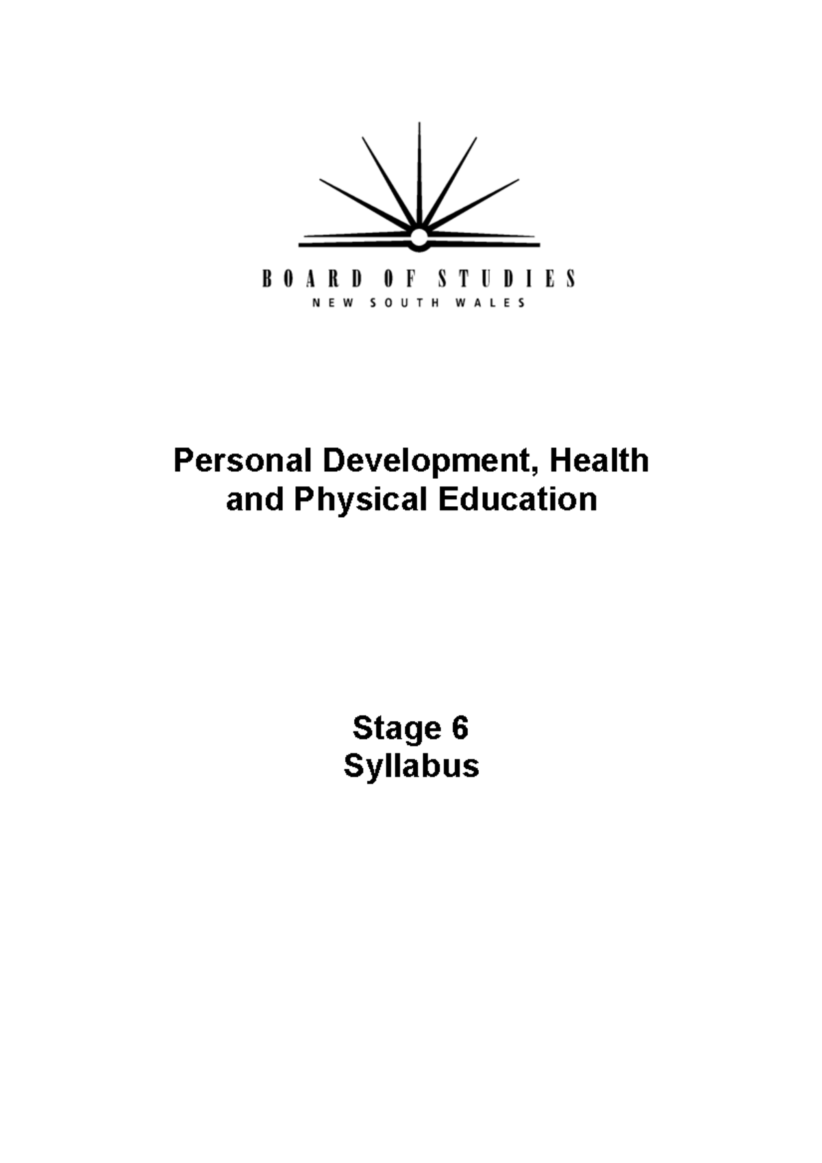 Pdhpe syllabus (note checklist) - Personal Development, Health and ...