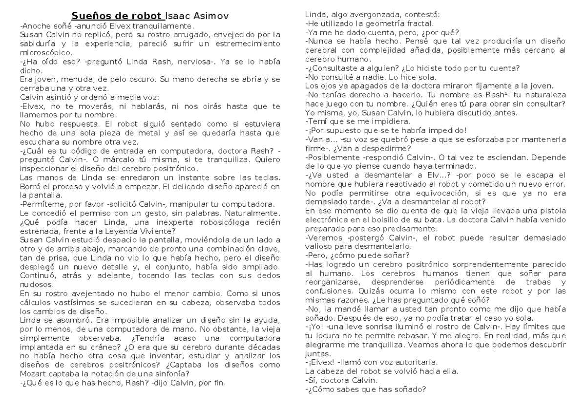 Cuentos de ciencia ficcion con actividades - Sueños de robot Isaac ...