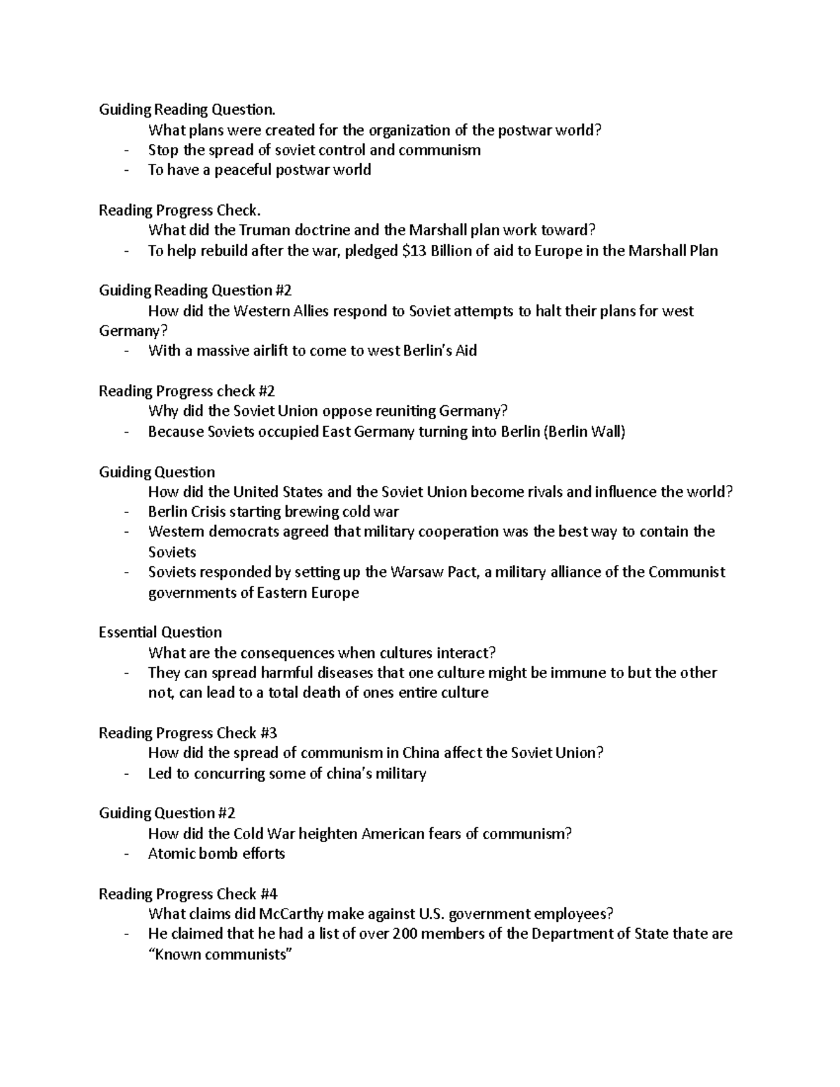 Guiding Reading Chapt 28 lesson 1 - Guiding Reading Question. What ...