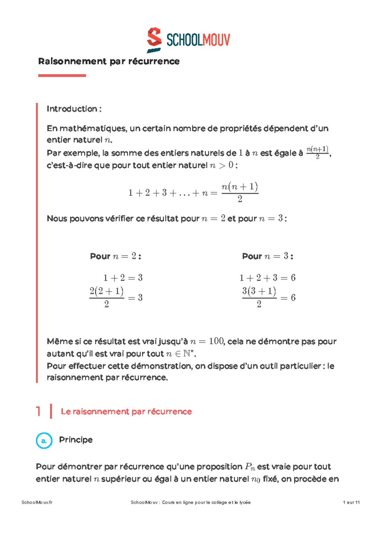 Raisonnement-par-recurrence fiche-de-cours - Raisonnement par ...