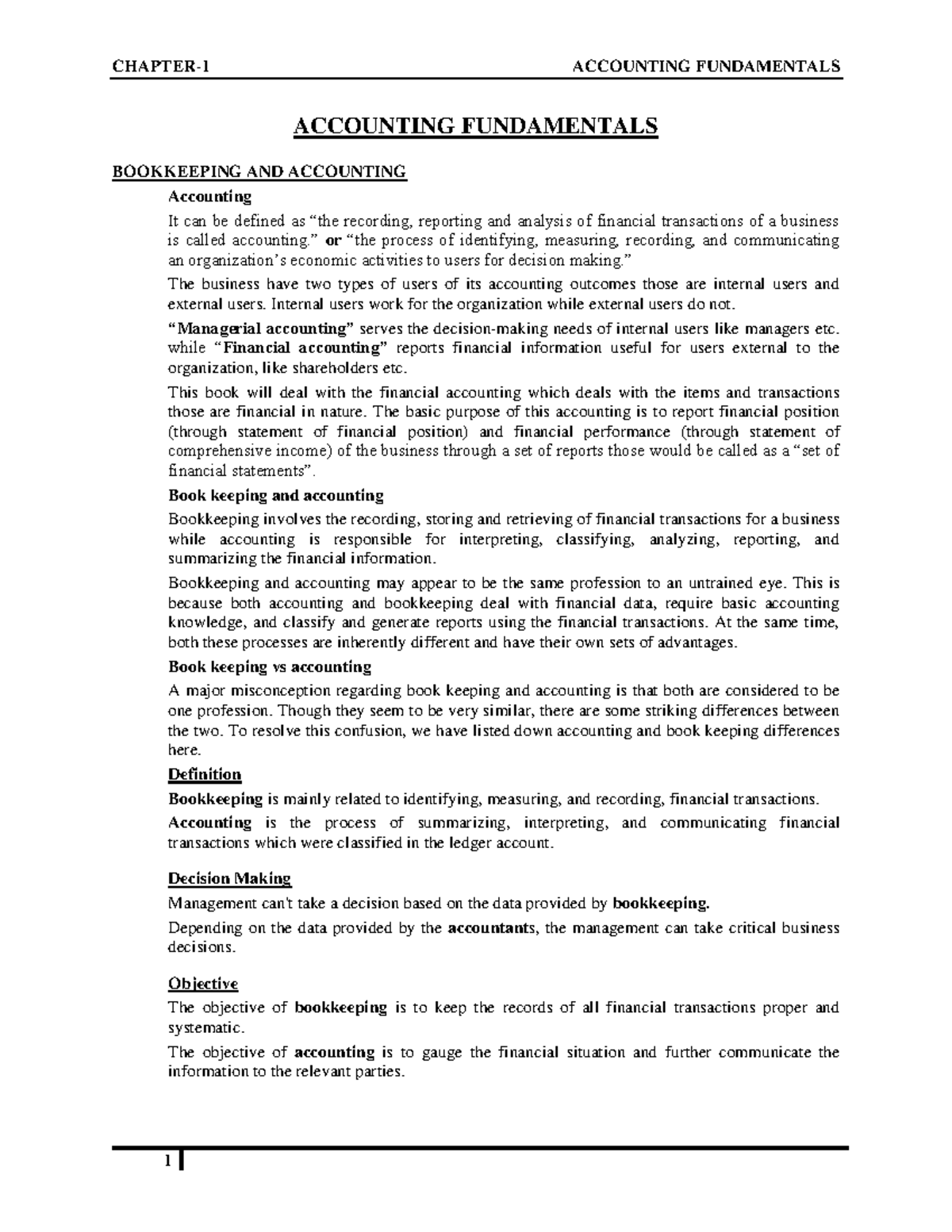 Chapter # 1 Accounting Fundamentals (Complete Chapter) - ACCOUNTING ...
