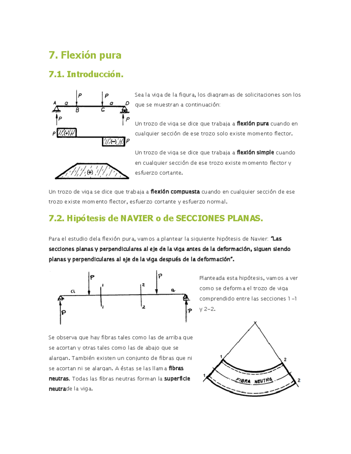 Flexion pura modulo (elastico)resistente - 7. Flexión pura 7 ...
