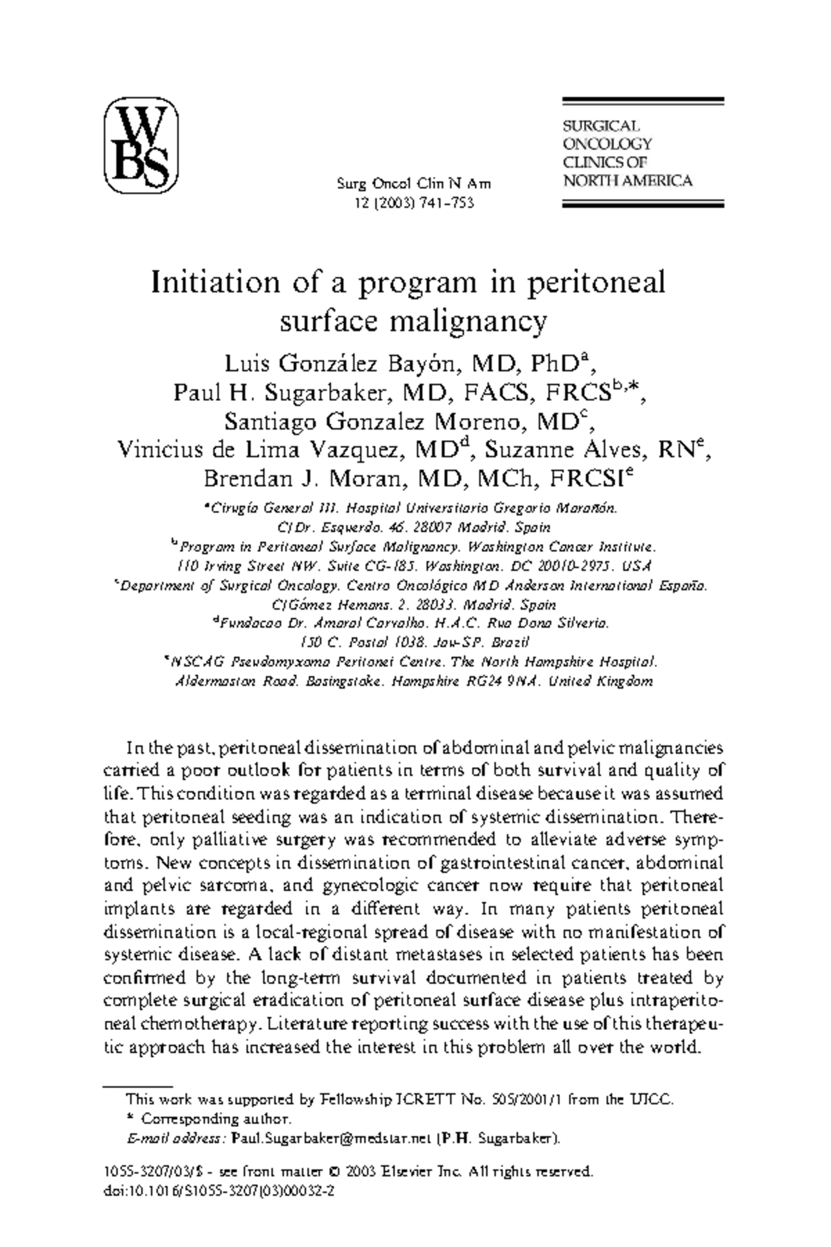 Initiation of a program in peritoneal su - Initiation of a program in ...
