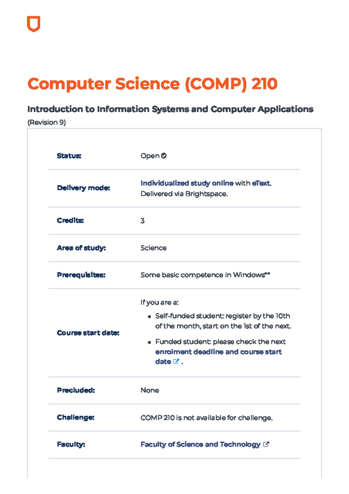 COMP210 pdfneww - Computer Science (COMP) 210 Status: Open Delivery mode: Individualized study ...