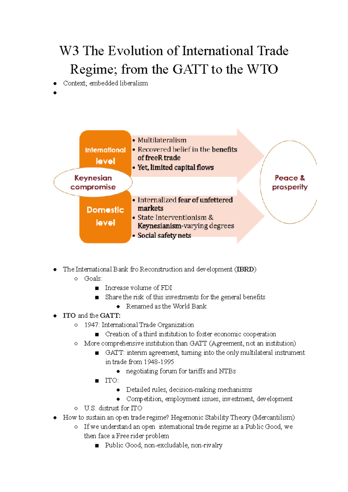 Resumenes EPI 3 - W3 The Evolution of International Trade Regime; from the GATT to the WTO - Studocu