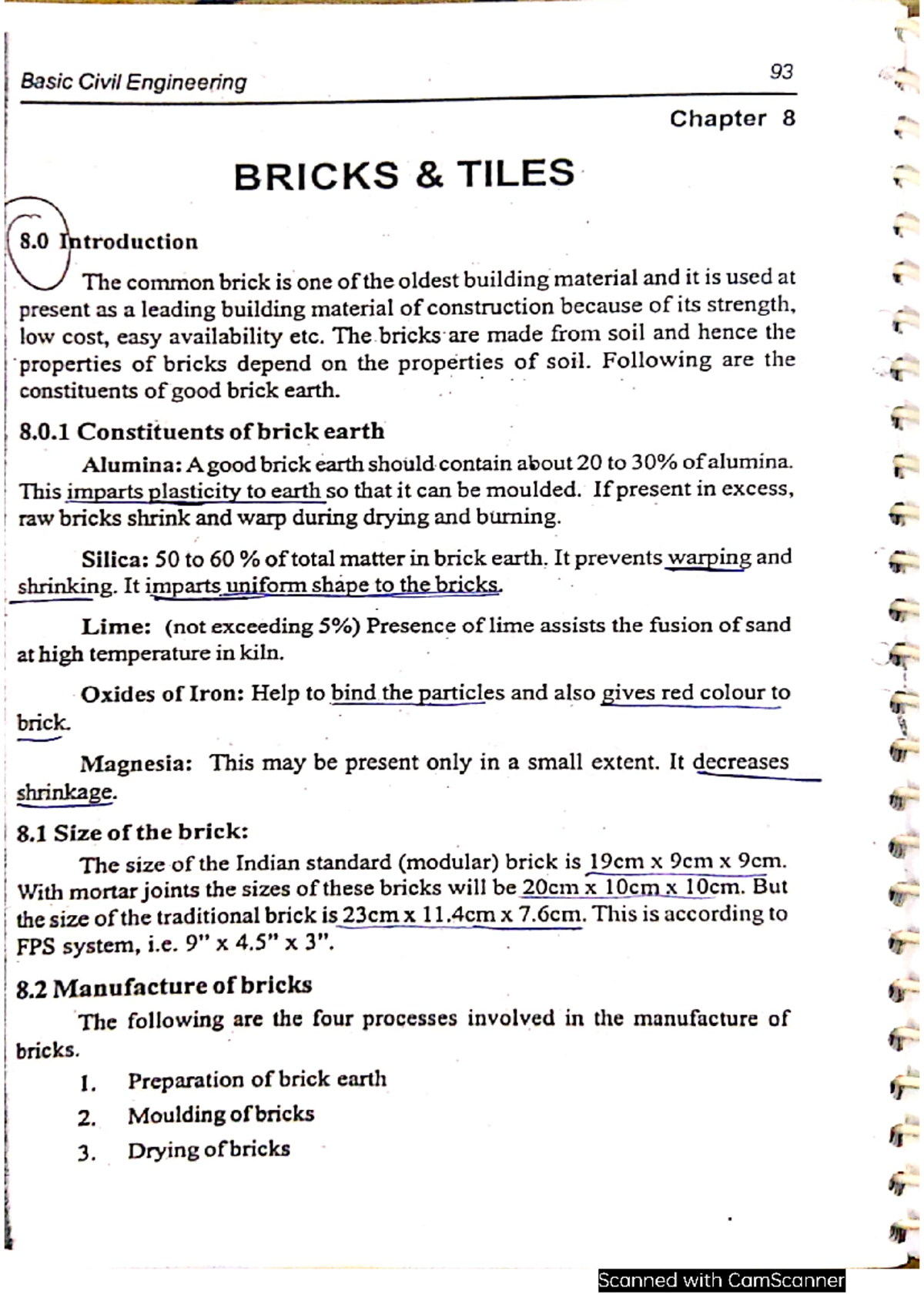 Bricks and Tiles - Basics of Civil Engineering - Studocu