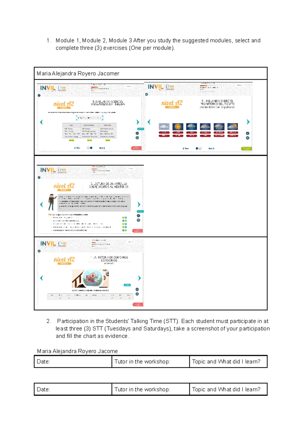 Documento sin título - ingles - Module 1, Module 2, Module 3 After you study the suggested ...