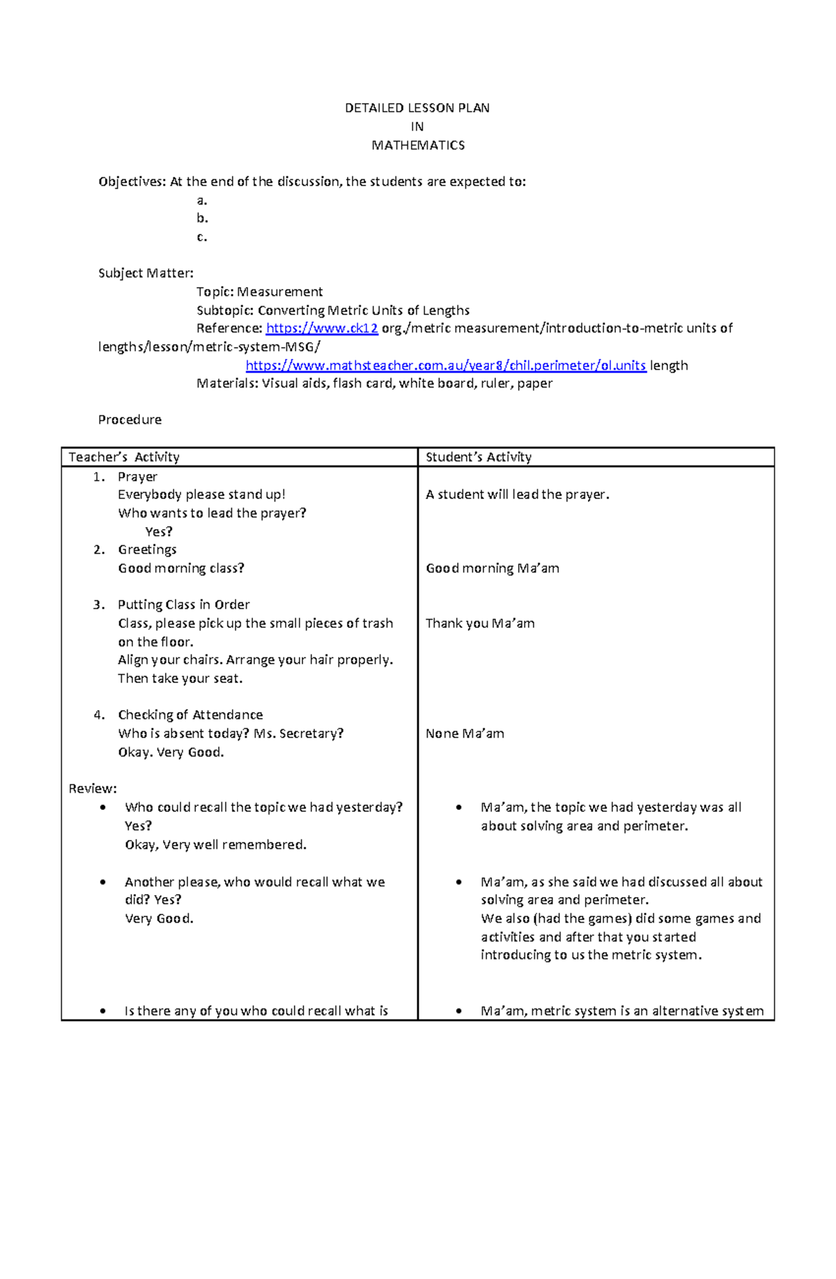 Scribd - Detailed lp in math 5 - DETAILED LESSON PLAN IN MATHEMATICS ...