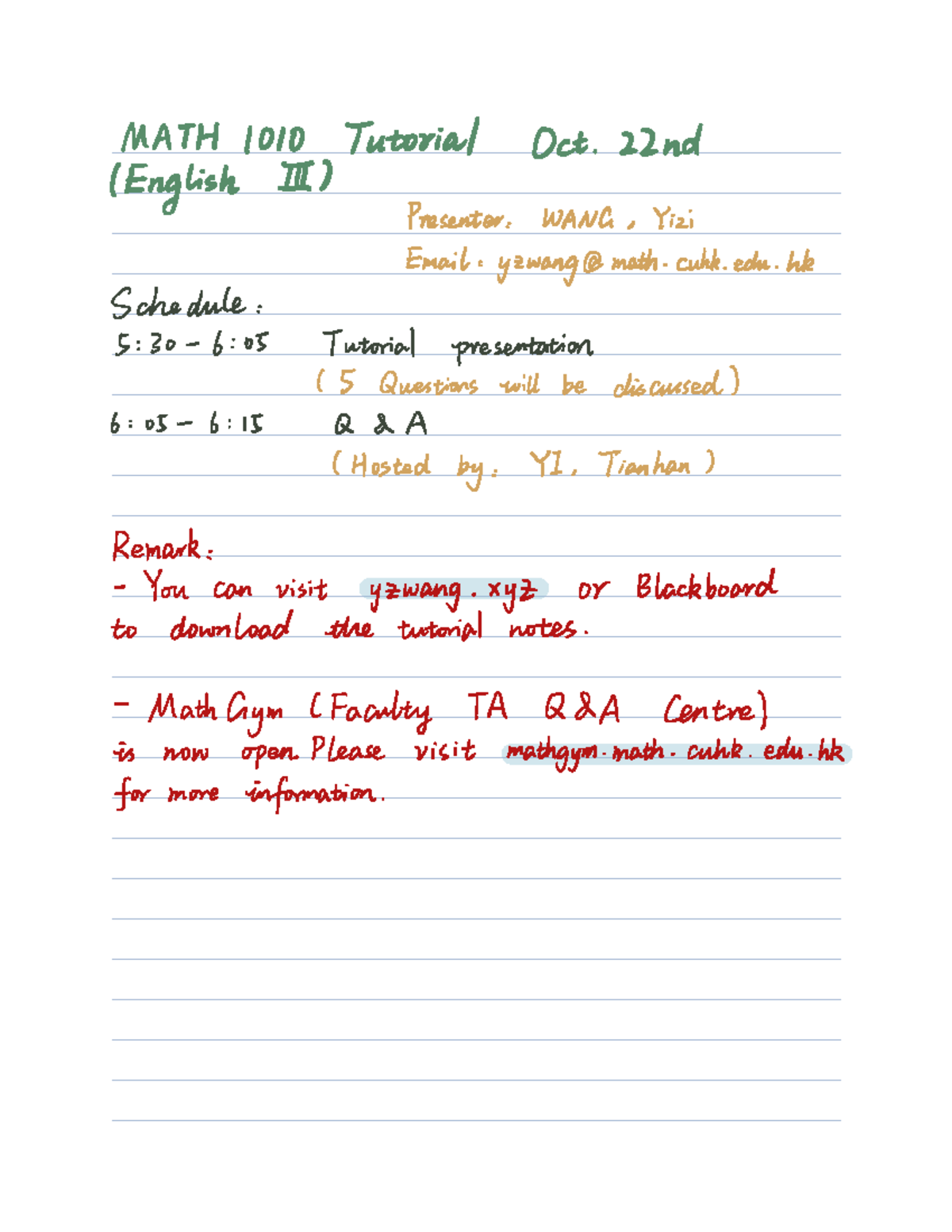 Tutorial 1022 - University Mathematics - Studocu