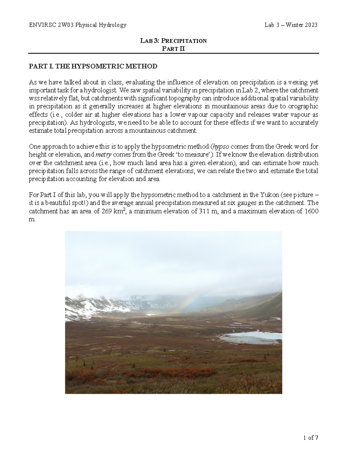 2W03 Lab 3 Precip II 2023 - LAB 3: PRECIPITATION PART II PART I. THE ...