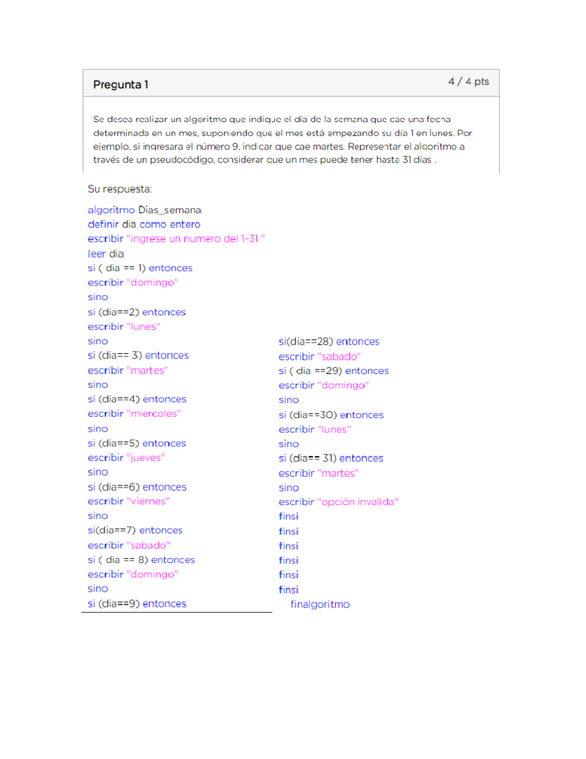 Pc 1 algoritmo - Principios de algoritmos - Studocu