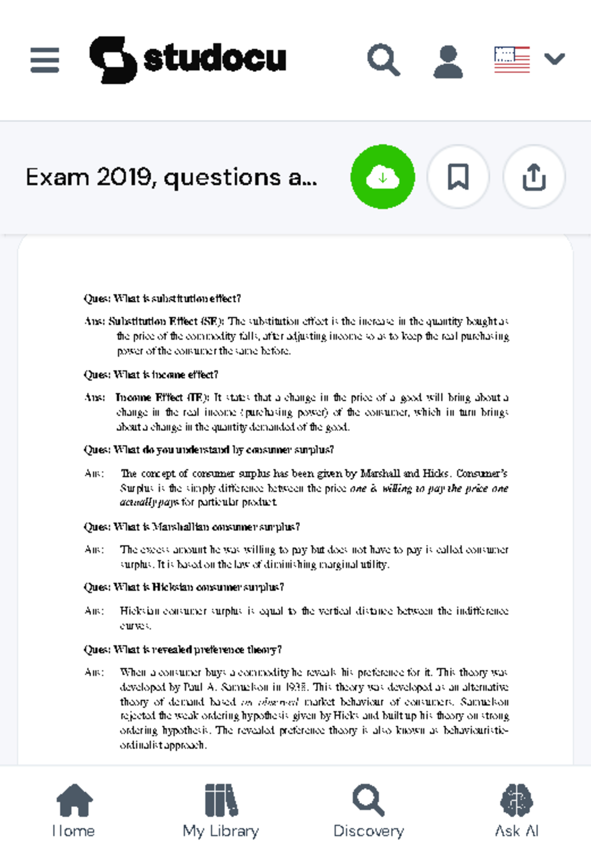 Exam 2019 , questions and answers - Microeconomics (ECON- 101 ) Dr. Md. Izhar Alam Assistant ...