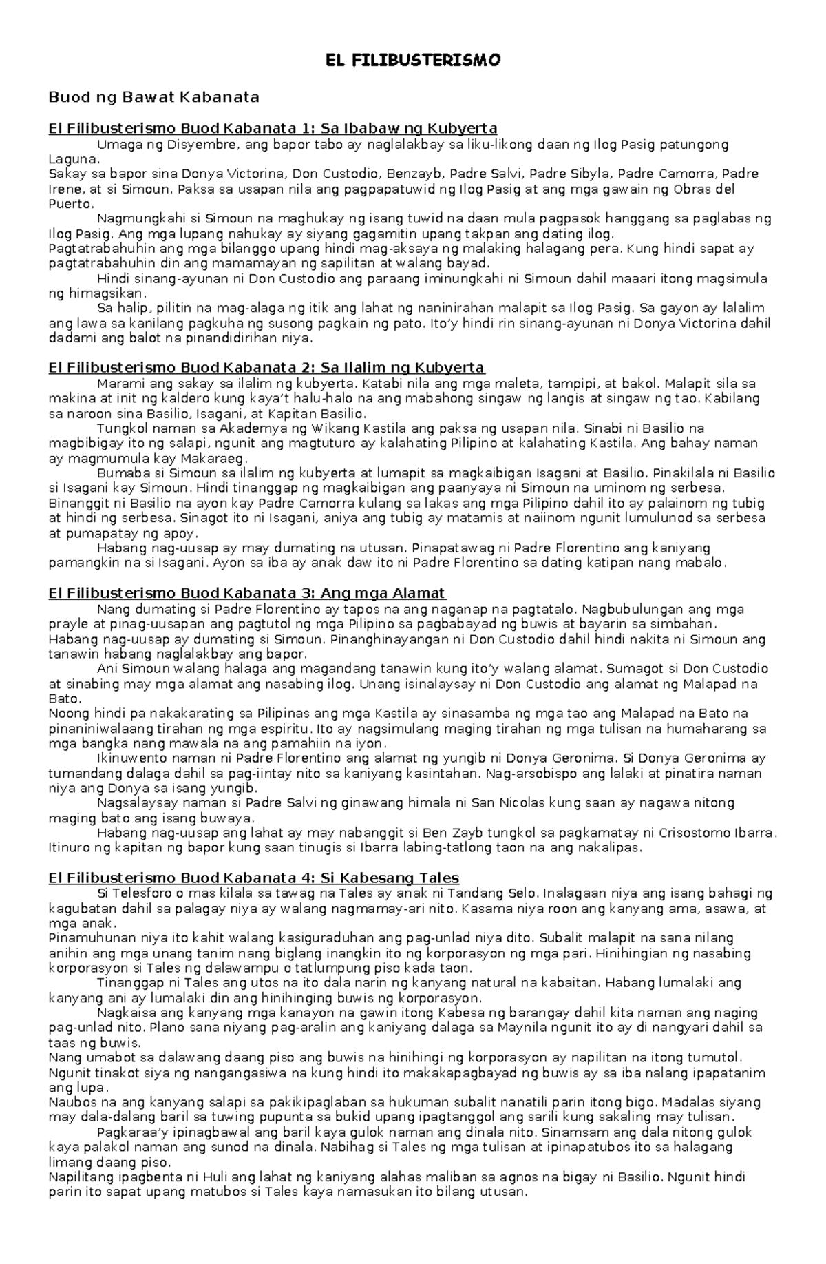 El Filibusterismo Buod Kabanata 1 - Sakay sa bapor sina Donya Victorina ...
