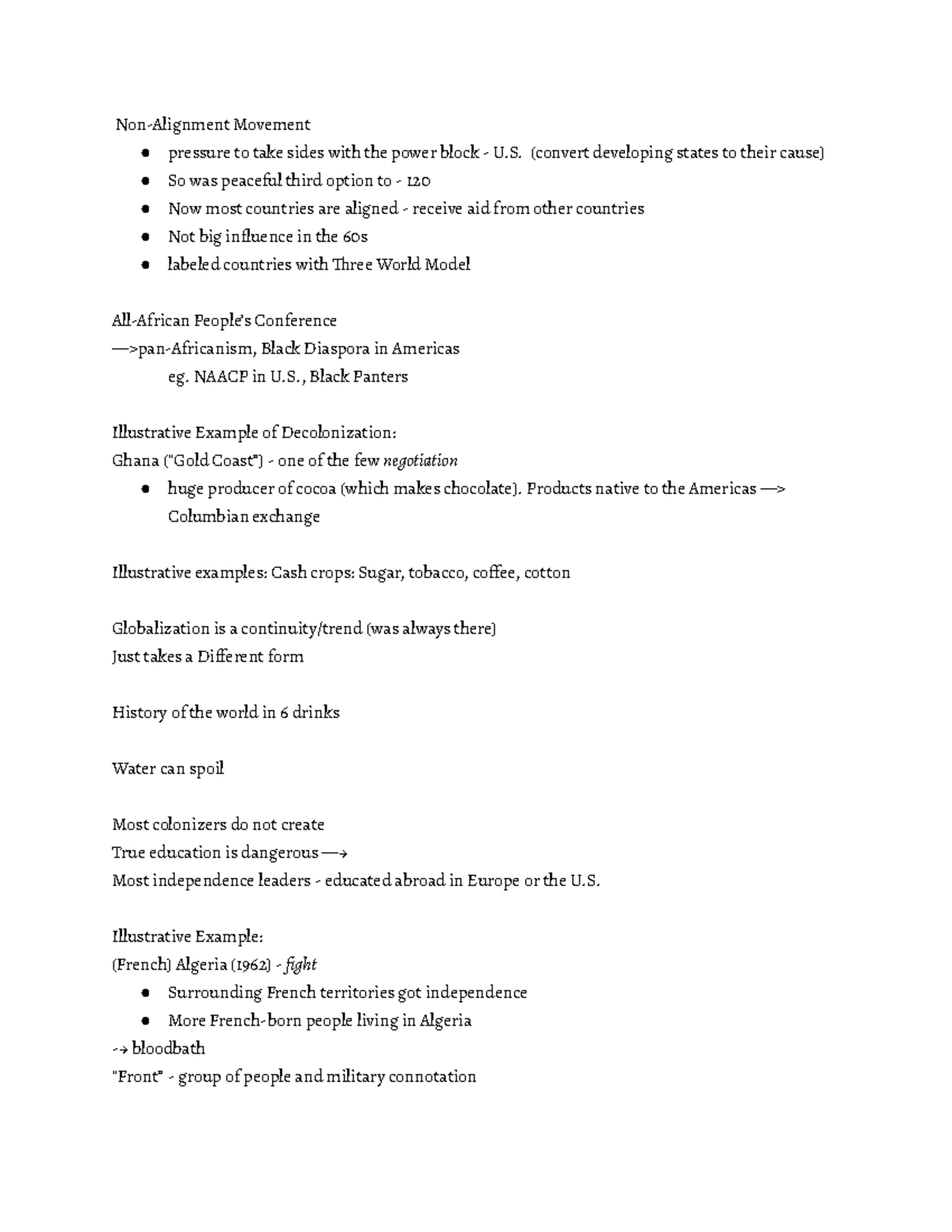 APWH Notes - Independence Movements - Non-Alignment Movement pressure ...