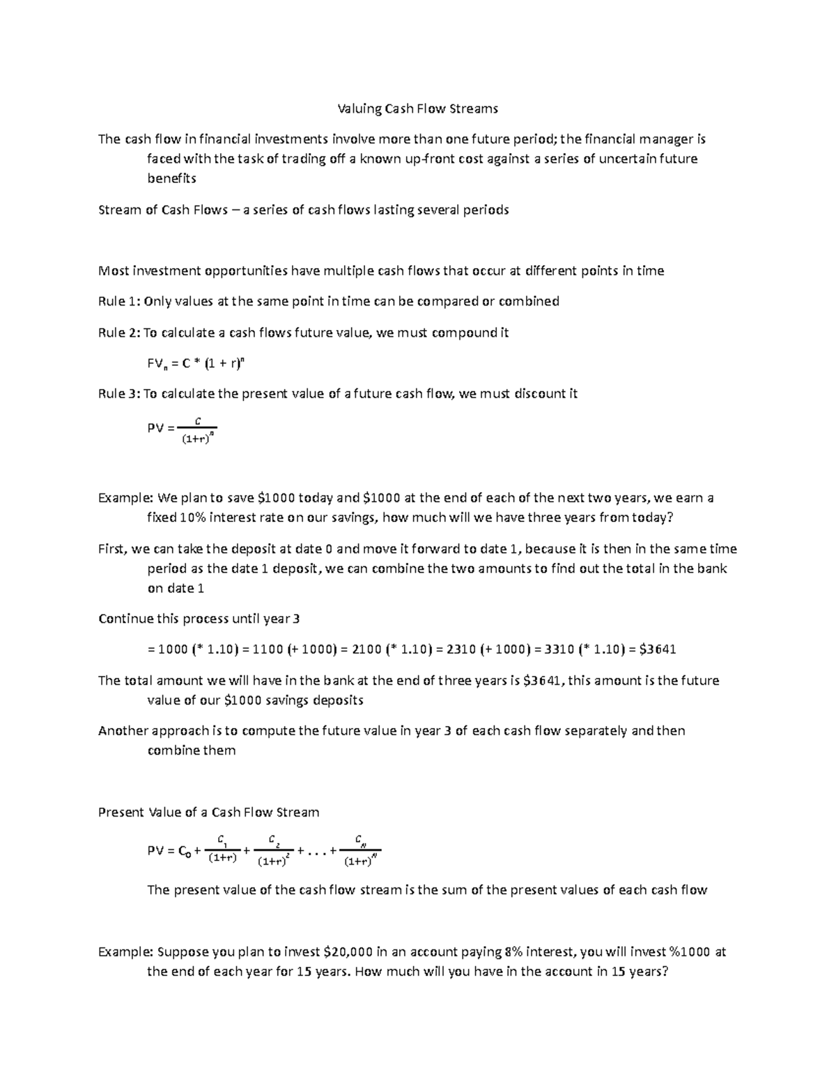 Chapter 4 Notes Valuing Cash Flow Streams The Cash Flow In Financial chapter-4-notes-valuing-cash-flow-streams-the-cash-flow-in-financial