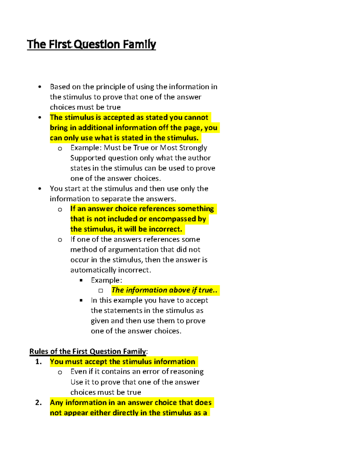 Logical Reasoning The First Question Family - Based on the principle of ...