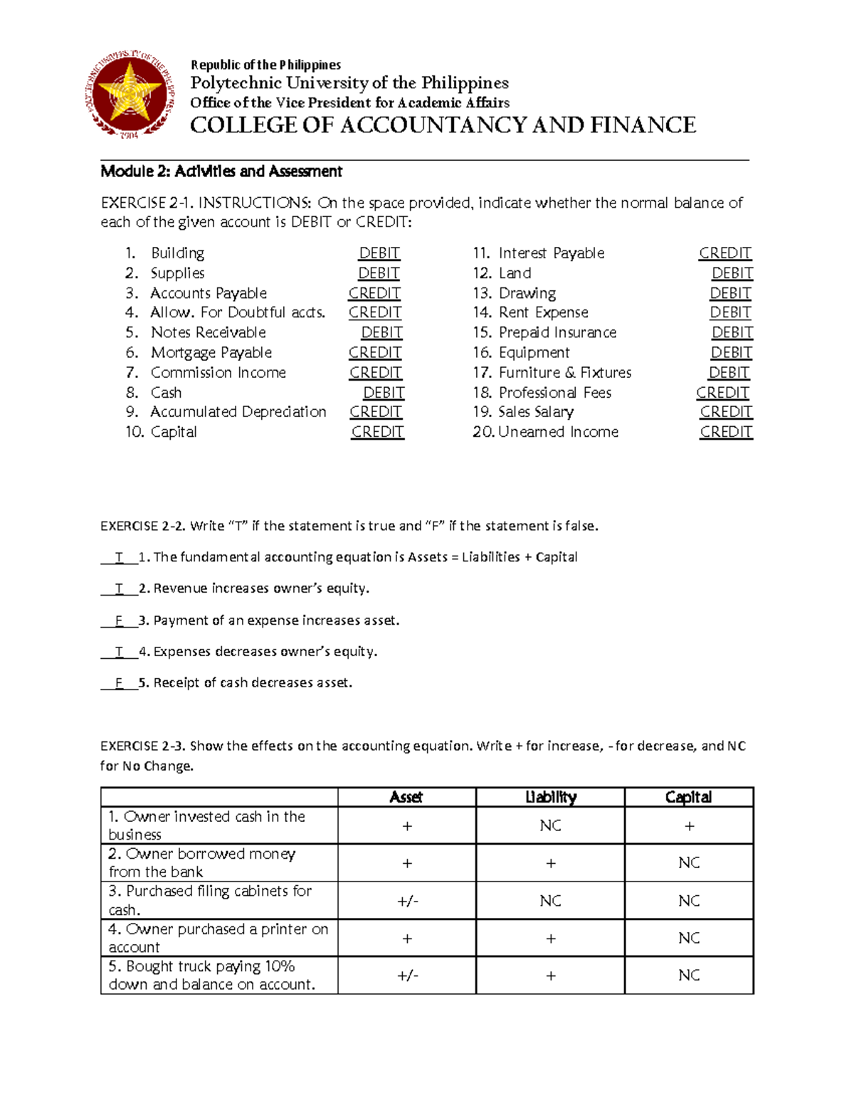 ACCO 05BC Module 2 - This course provides an introduction to accounting ...