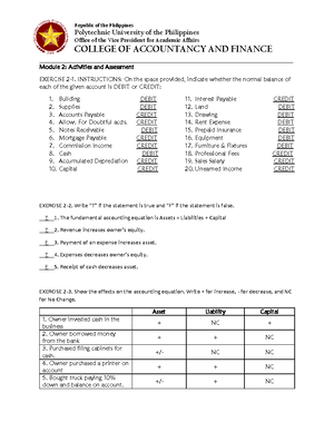 Transactions for Acctg Cycle - 0Transactions for the Accounting Cycle ...