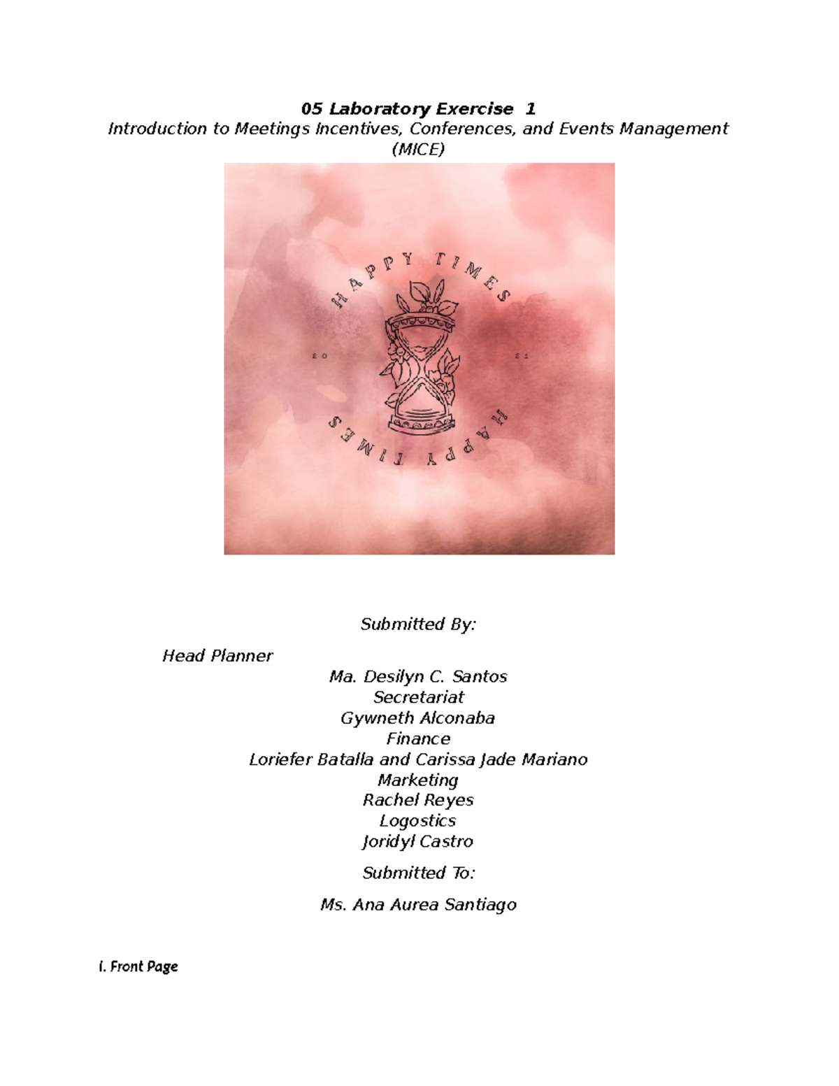 MICE Group 3 05Lab Ex - 05 Laboratory Exercise 1 Introduction to ...