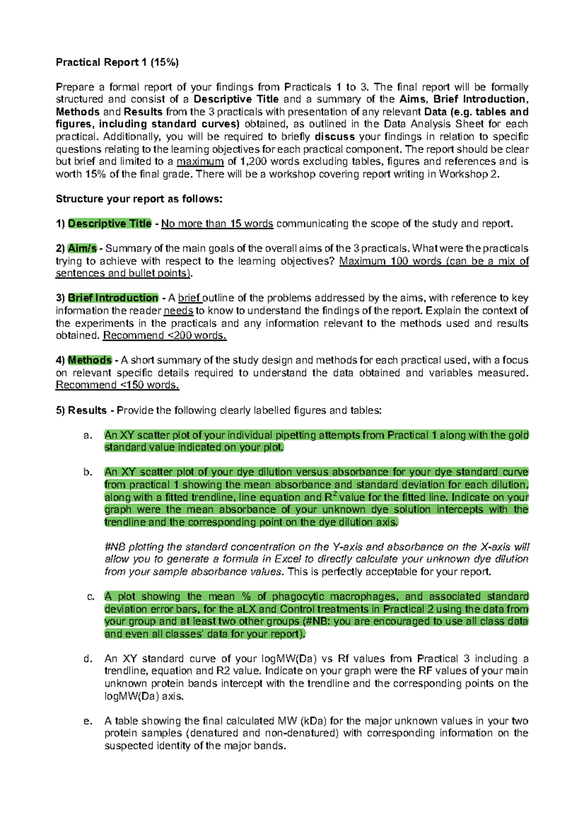 Practical Report 1 Instructions 23 - Practical Report 1 (15%) Prepare a ...
