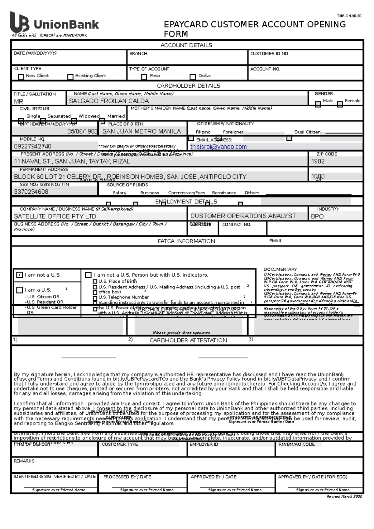 E Paycard Customer Account Opening Form Converted All Fields With e-paycard-customer-account-opening-form-converted-all-fields-with