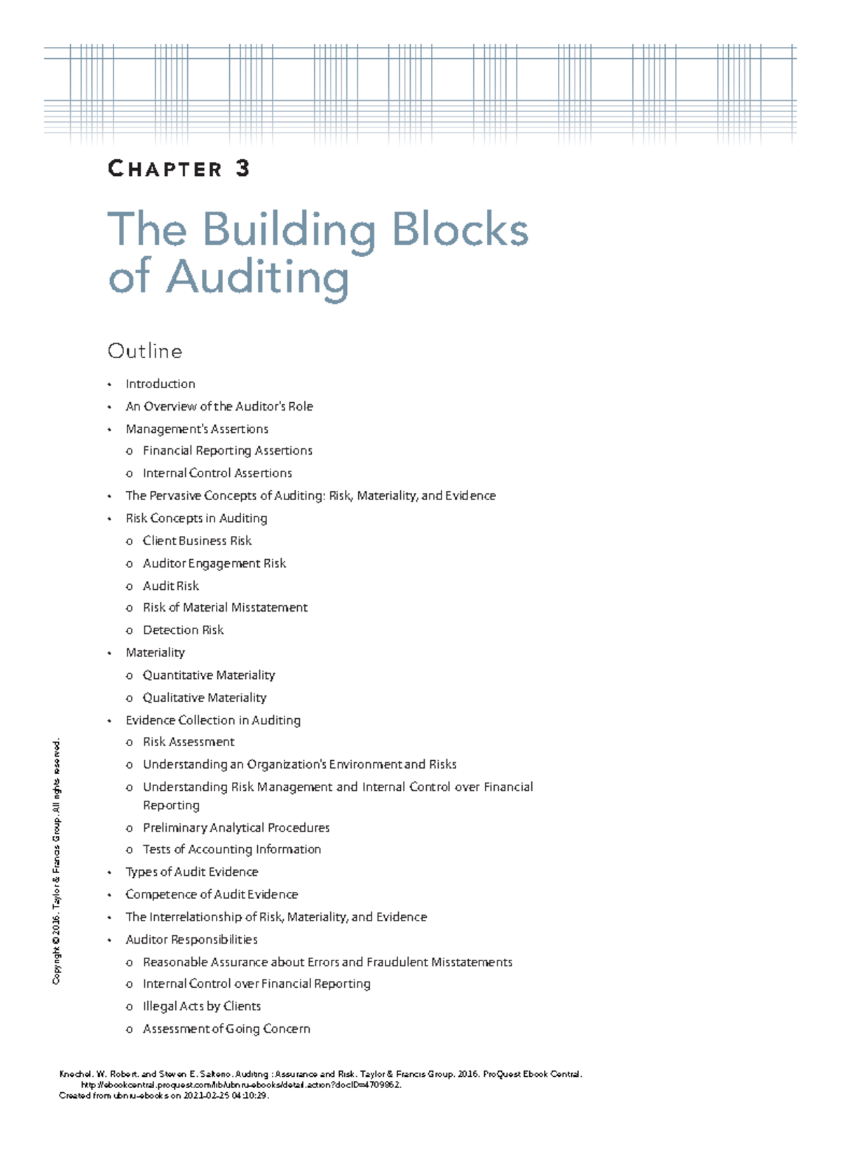 Auditing Assurance and Risk - (Chapter 3 The Building Blocks of ...