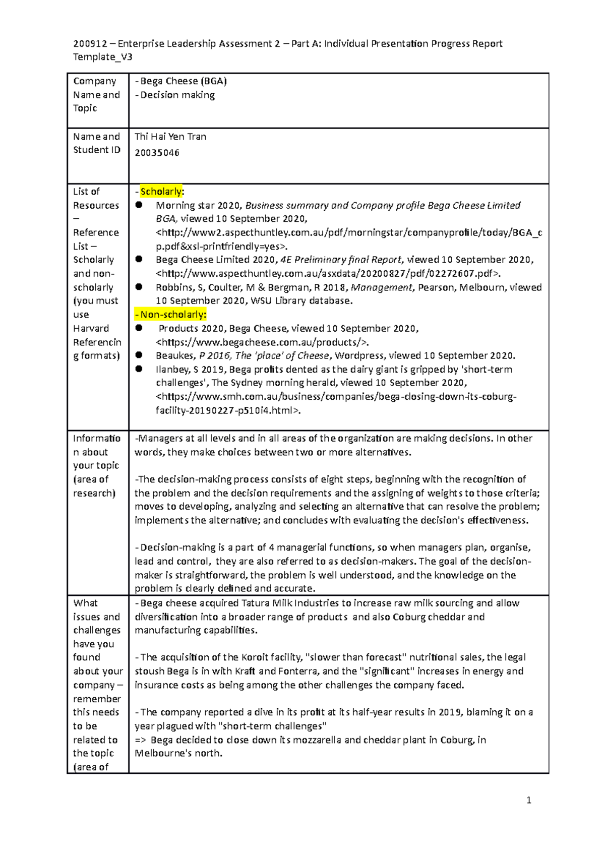 2009 12 Assessment 2 Individual Progress Report Template V4 - 200912 ...