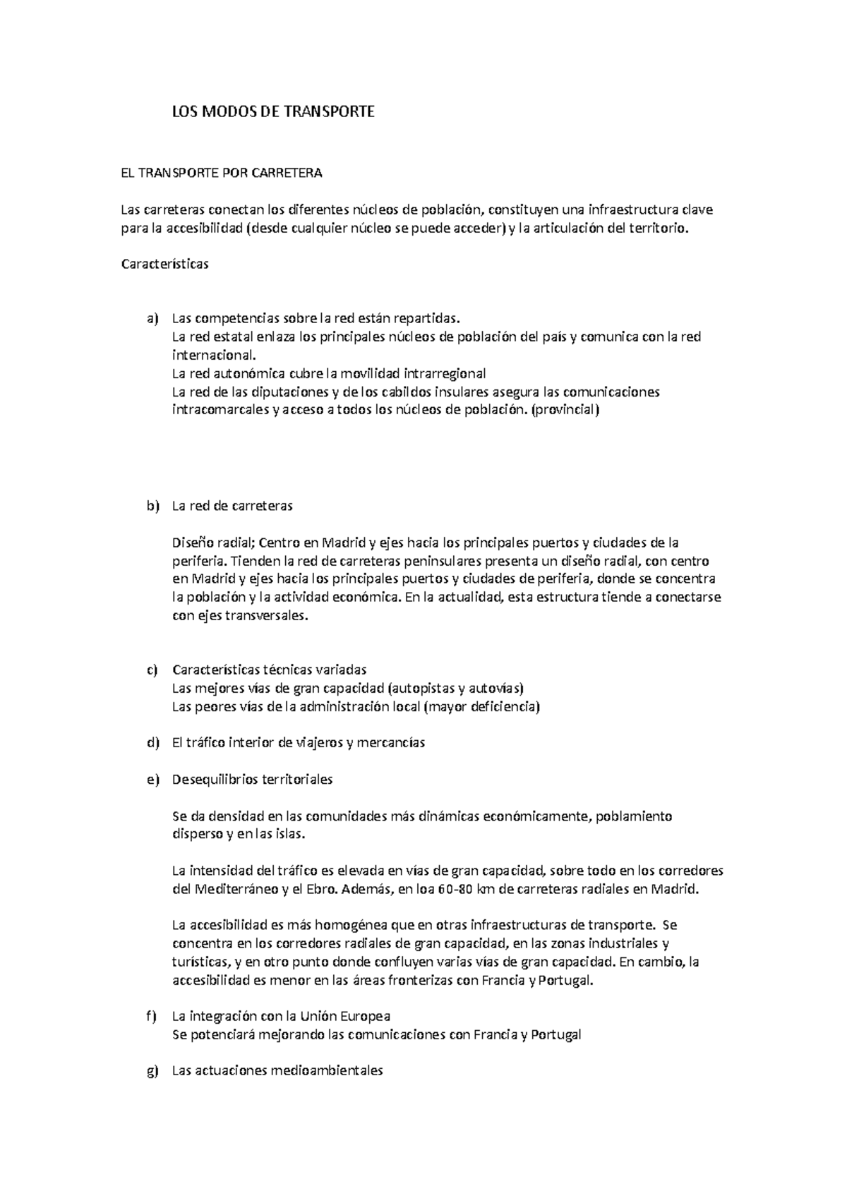 LOS Modos DE Transporte - LOS MODOS DE TRANSPORTE EL TRANSPORTE POR ...
