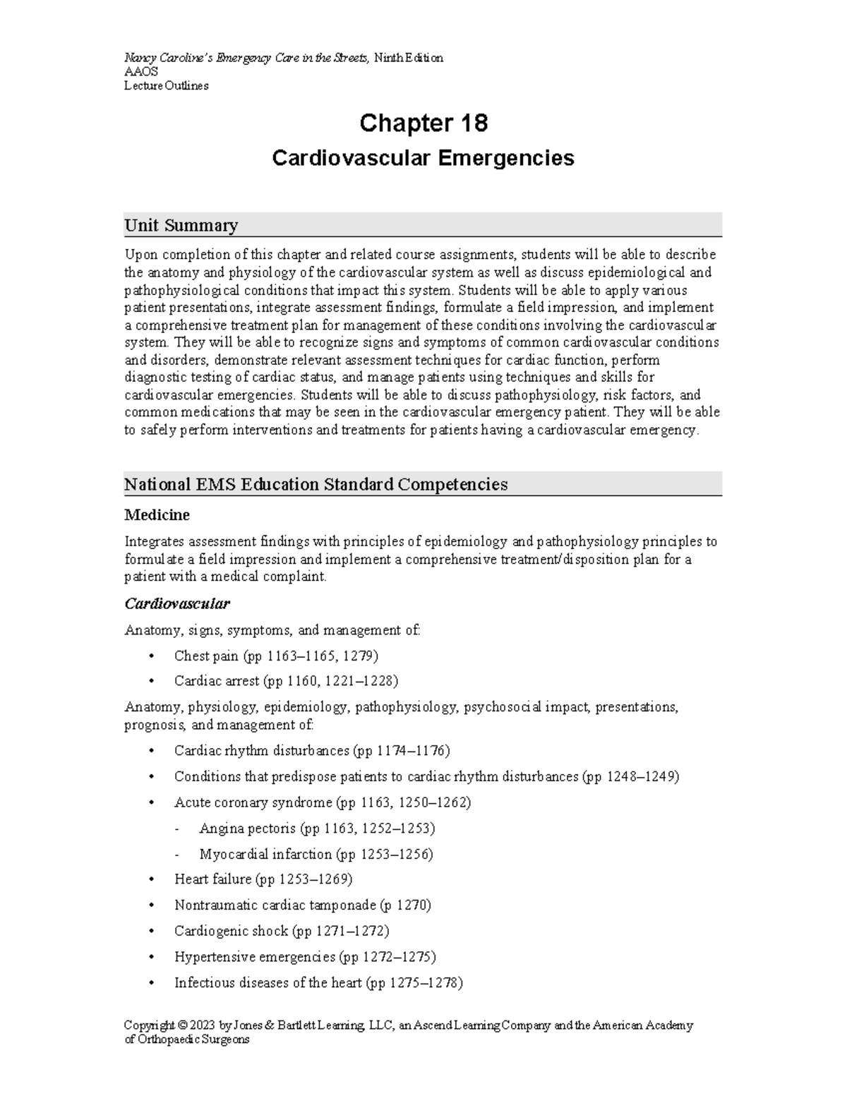 9781284256833 LOUT CH18 - AAOS Lecture Outlines Chapter 1 8 ...