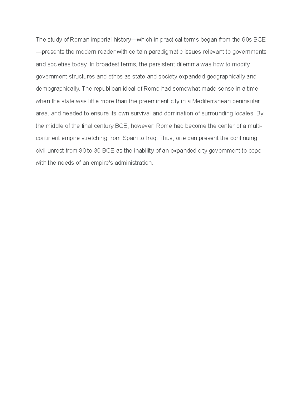 The study of Roman notes - The study of Roman imperial history—which in ...