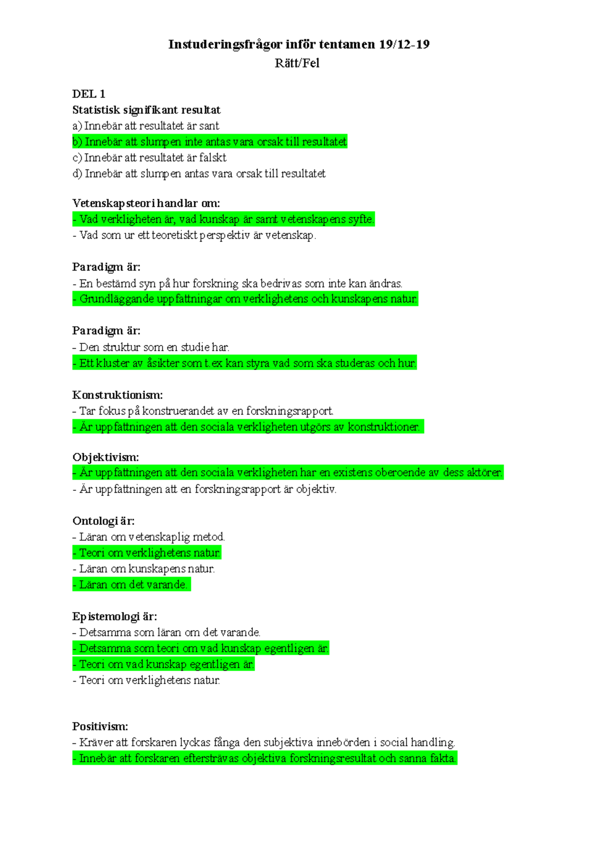 Instuderingsfrågor Metod och uppsats - Instuderingsfrågor inför ...