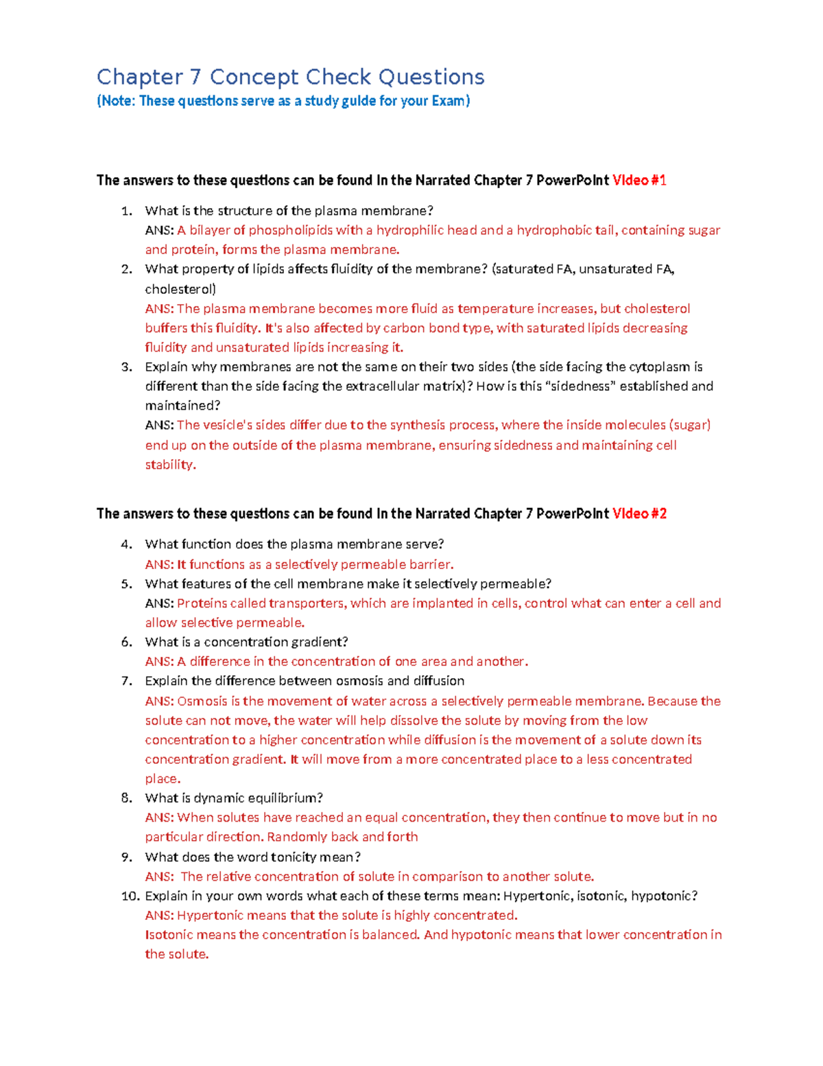 Chapter 7 concept check-summer 2020 - Chapter 7 Concept Check Questions (Note: These questions ...