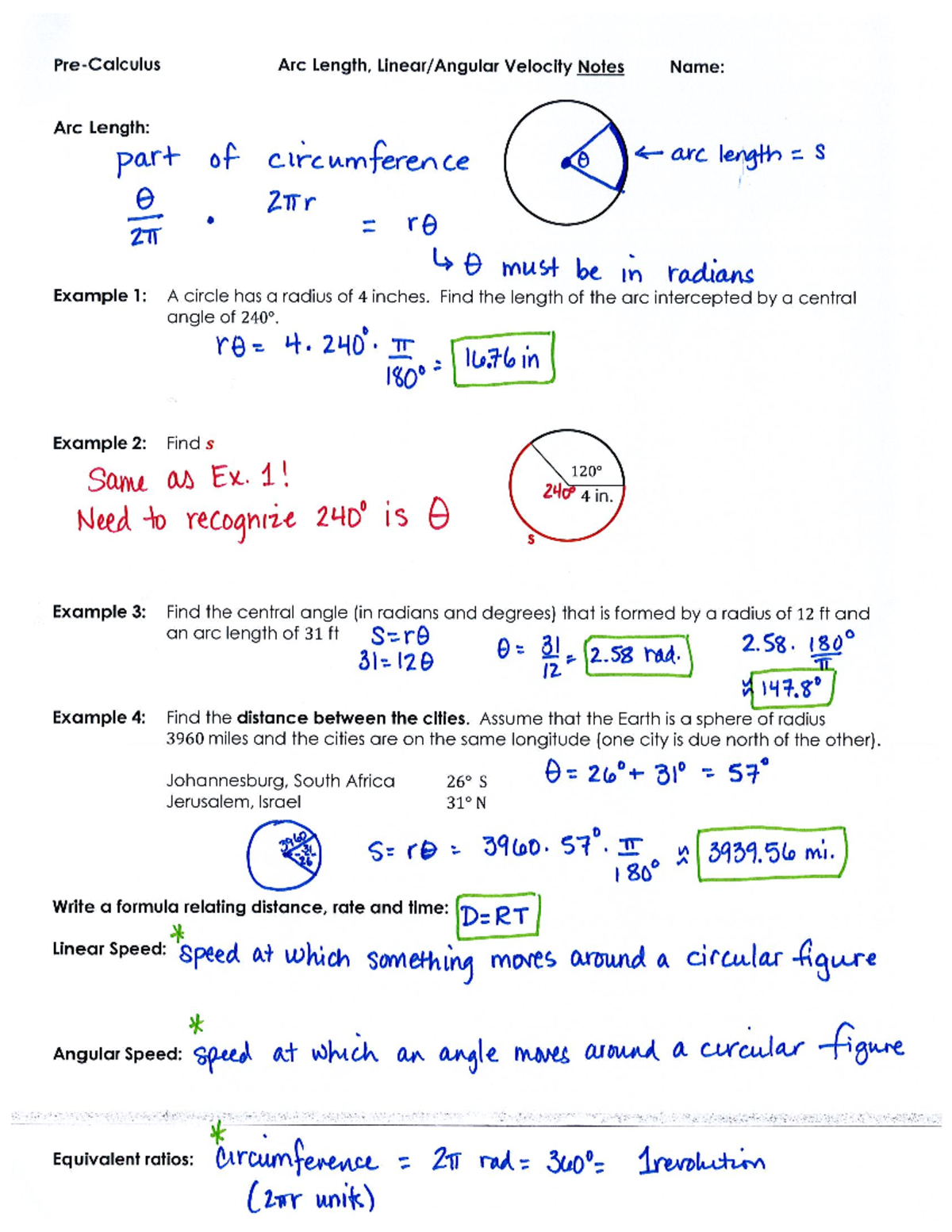 4 - very good study guide for anything you may need - Arc Length ...