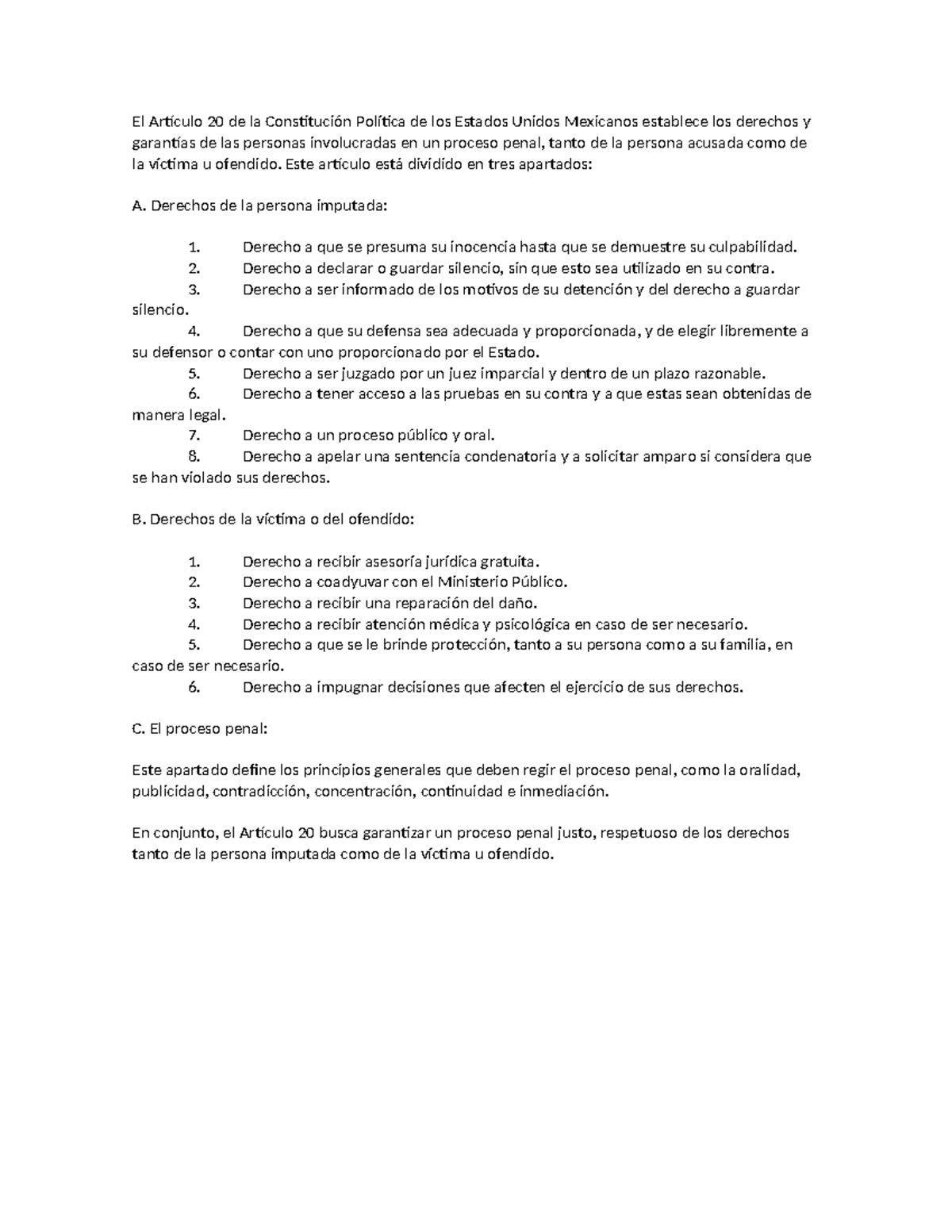 Artículo 20, CPEUM - El Artículo 20 de la Constitución Política de los ...