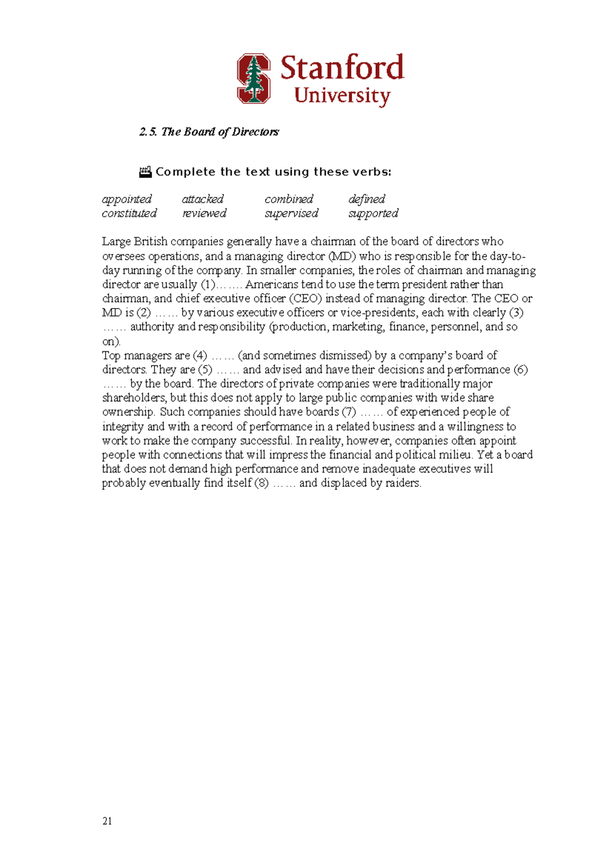 97533064-Management Stanford University - The Board of Directors ...